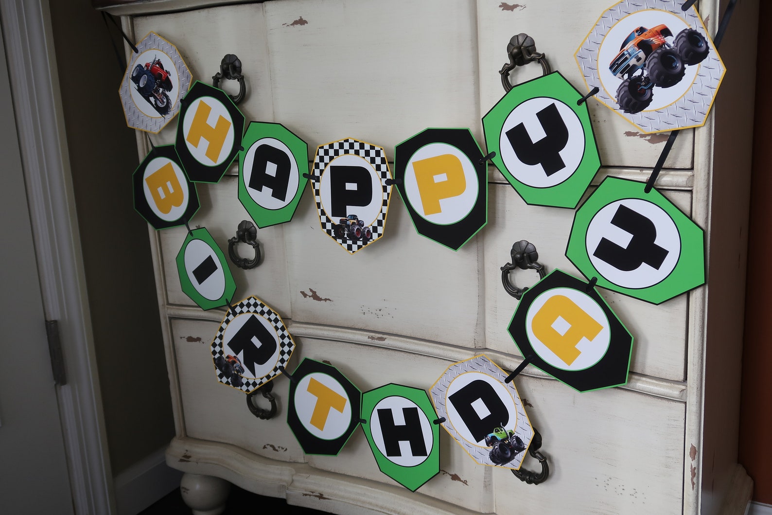 Monster Truck / Monster Jam Theme Happy Birthday Banner - Etsy