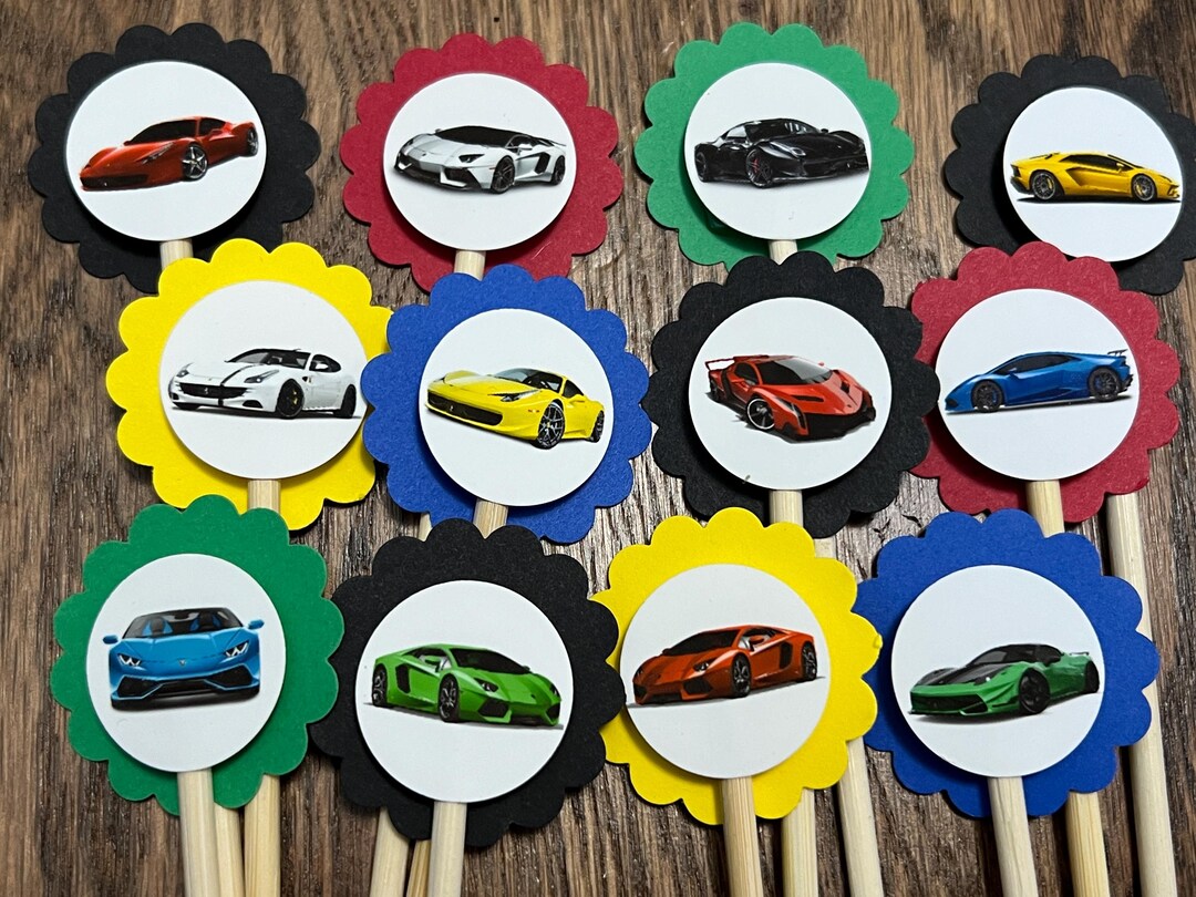 Luxury / Exotic Cars Themed Cupcake Toppers - Set of 12 - Etsy