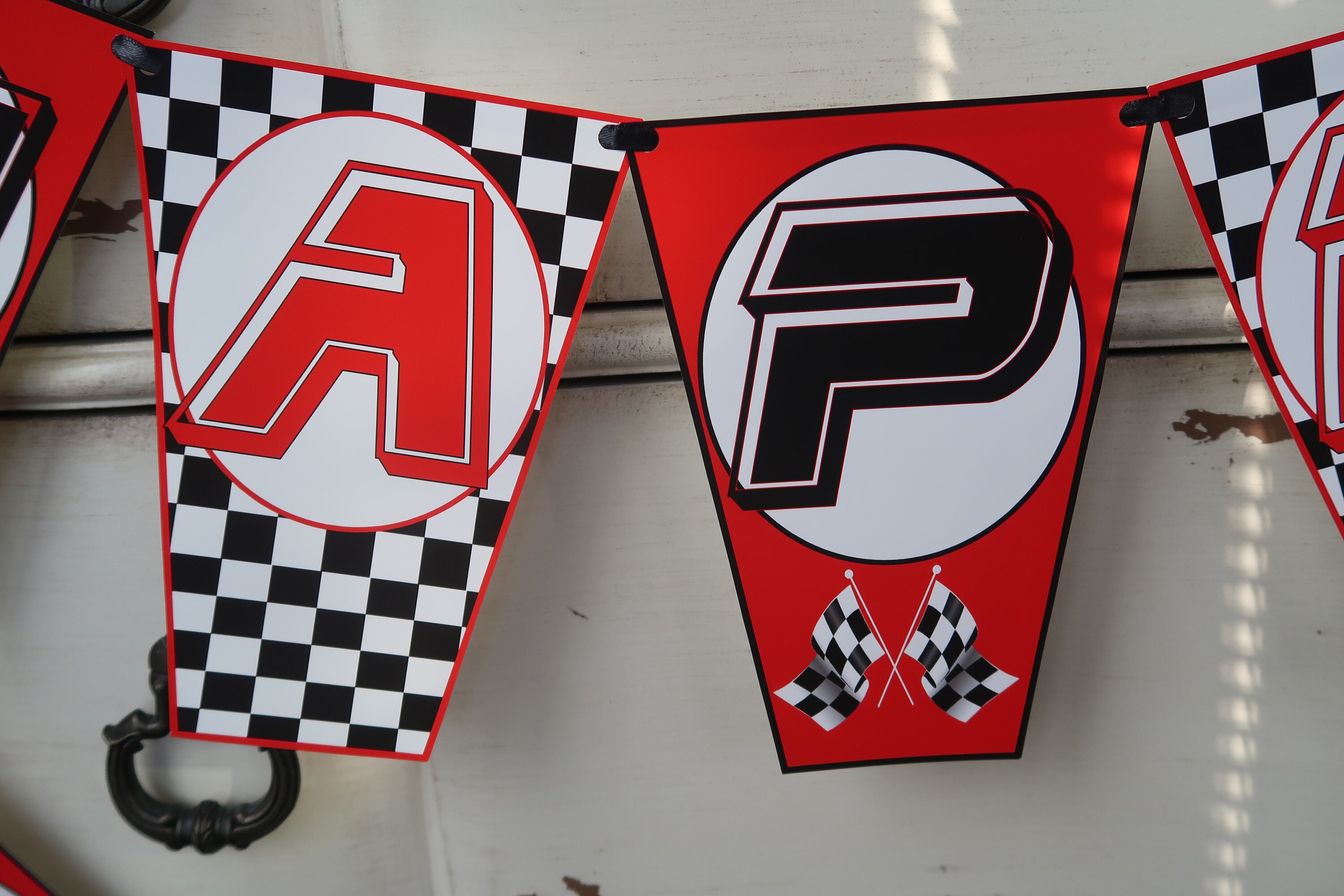 Red Dirt Bike Happy Birthday Banner Customizeable red - Etsy