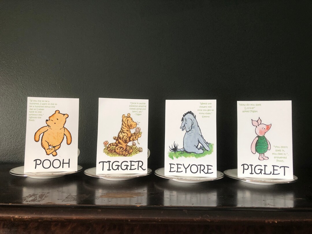 Classic Winnie the Pooh Table Cards - Etsy