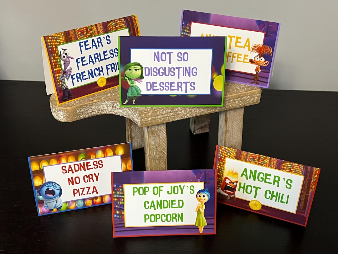 Inside Out / Inside Out 2 Themed - Food Tent Cards - Customizable ...