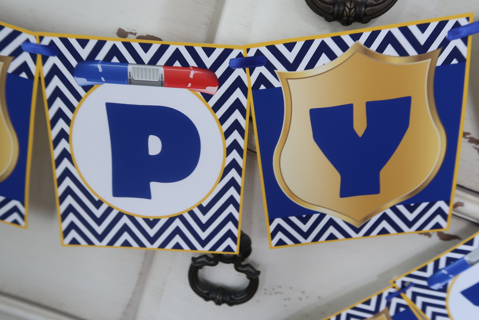 Police Themed Happy Birthday Banner Customizeable | Etsy