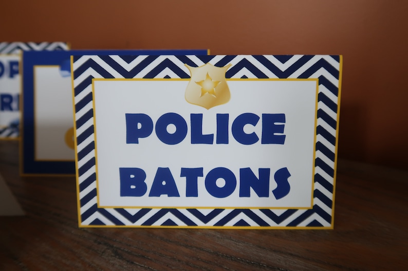 Police Themed Food Tent Cards - Customizable - Sold in Lots of 6 - Etsy