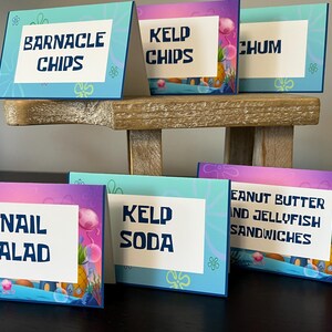 Under the Sea Themed - Food Tent Cards - Customizable - Cartoon Under ...