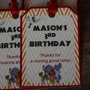 Lion Guard Themed Party CUSTOMIZABLE Favor Tags Gift Tags Thank You ...