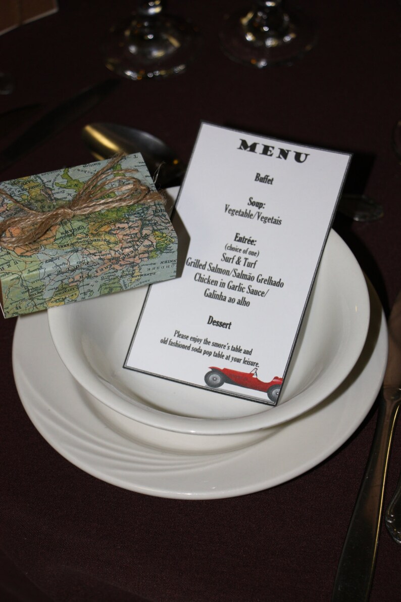 Vintage / Antique Car Theme Menu customizable Sold in | Etsy