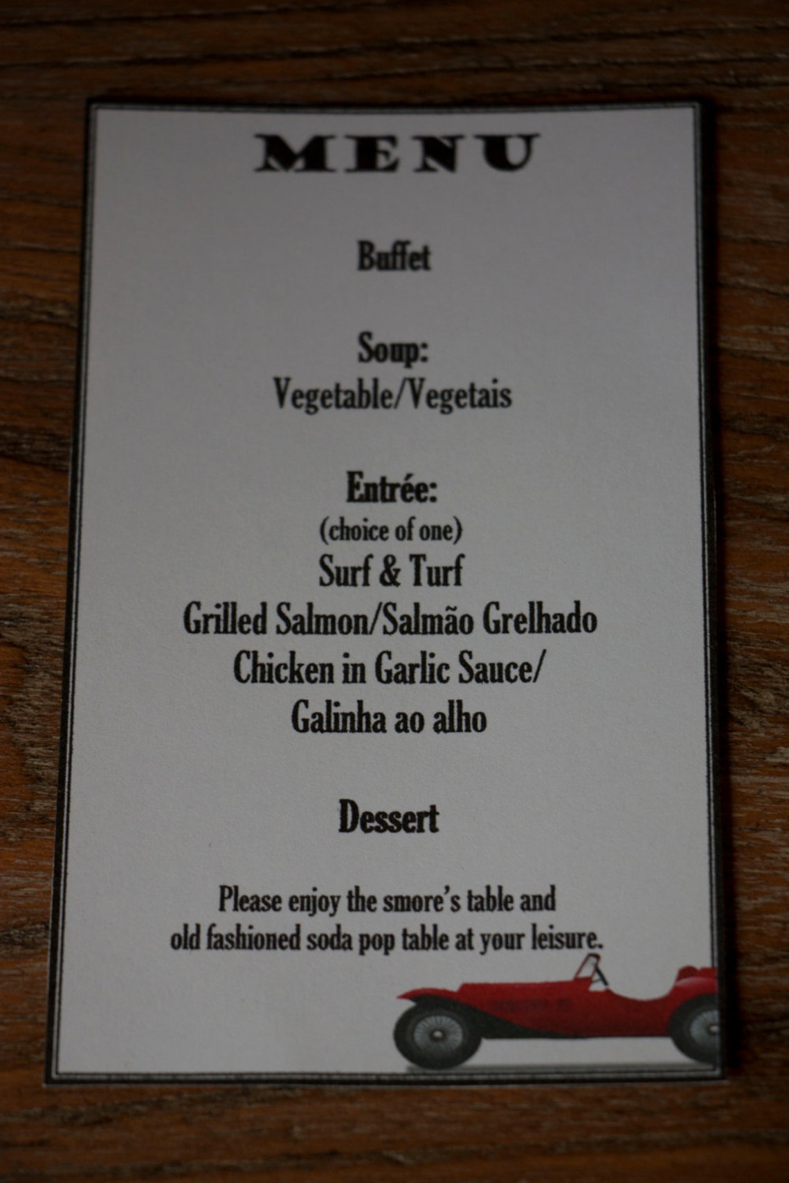 Vintage / Antique Car Theme Menu customizable Sold in | Etsy