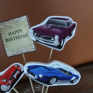 Antique / Vintage Car Theme - Centerpiece Skewers - Mustang, Corvette ...