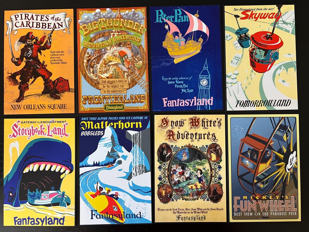 Disneyland/california Adventures 4X6 SIZE Ride Posters Table Cards ...