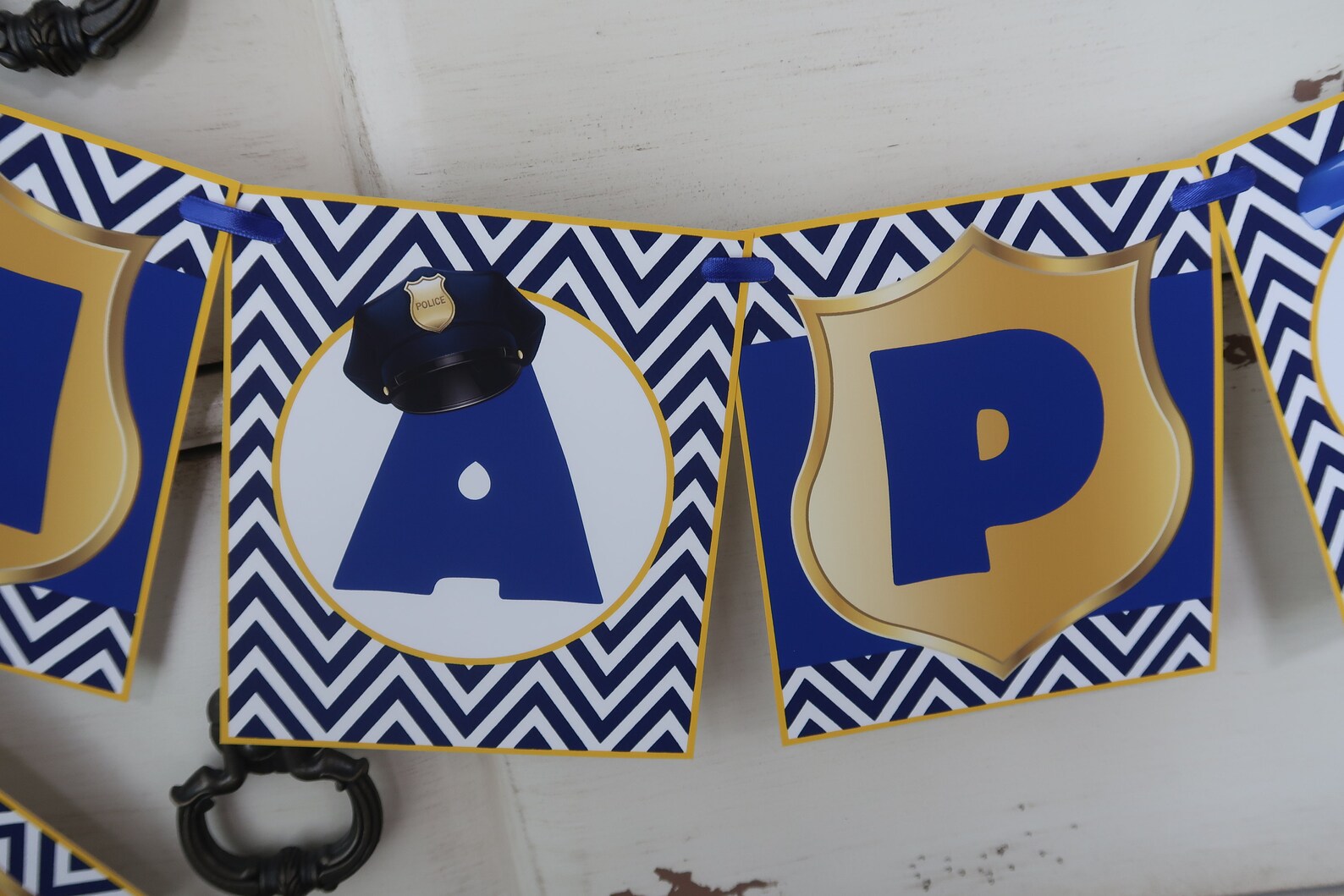 Police Themed Happy Birthday Banner Customizeable | Etsy