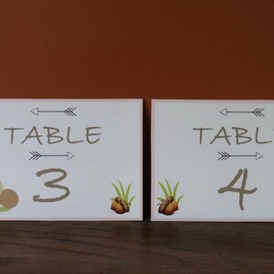 Woodland Themed / Baby Woodland Creatures Table Number Cards (baptism ...