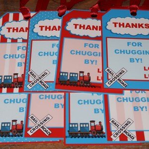 Red and Blue Train Themed - Favor Tags/thank You Tags - Train Theme ...
