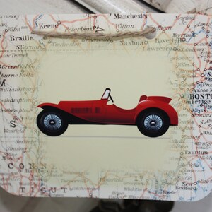 Vintage/ Antique Red Car Themed Banner **11-12 Letter Customizable ...