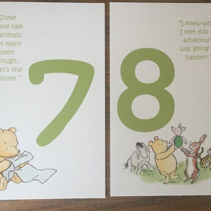 Classic Winnie the Pooh and Friends Table Number Cards (winnie the Pooh ...