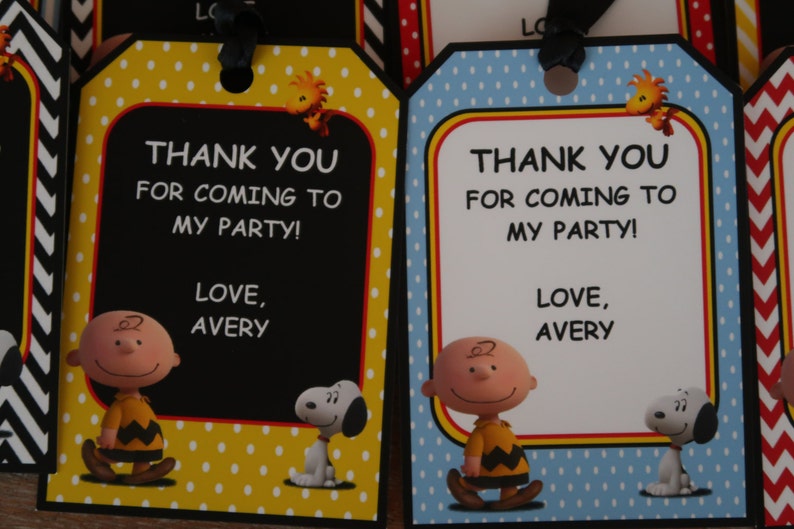 Peanuts Themed Party *** CUSTOMIZABLE *** Favor Tags - Gift Tags ...