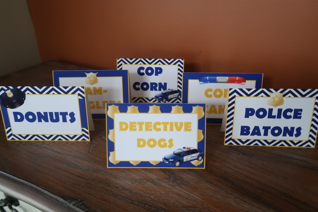 Police Themed Food Tent Cards - Customizable - Sold in Lots of 6 - Etsy