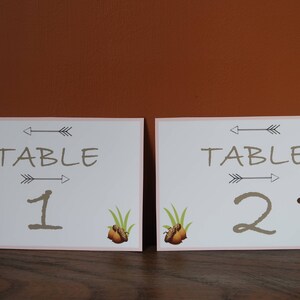 Woodland Themed / Baby Woodland Creatures Table Number Cards (baptism ...