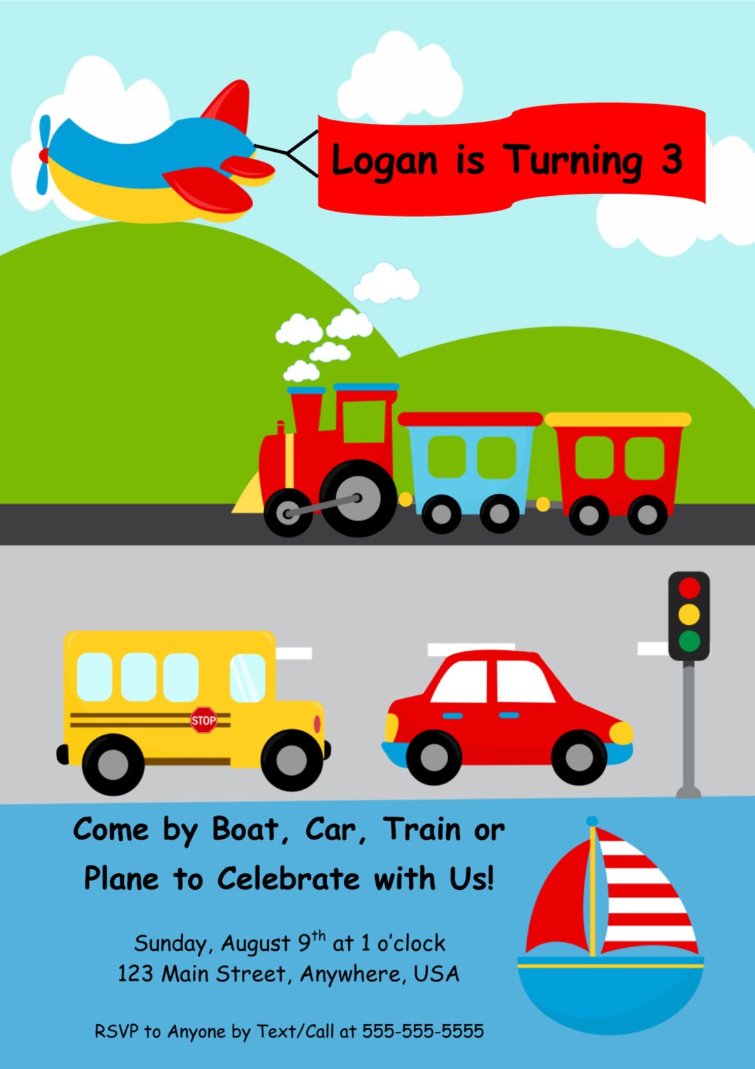 Transportation Themed / Vehicle Themed Party *** CUSTOMIZABLE ...