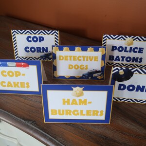 Police Themed Food Tent Cards - Customizable - Sold in Lots of 6 - Etsy