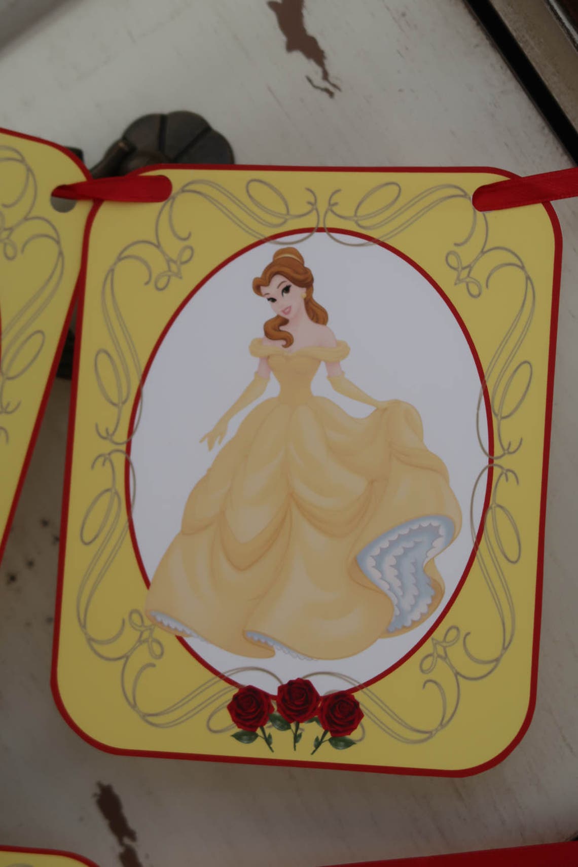 Beauty and the Beast Themed Banner Happy Birthday Banner - Etsy
