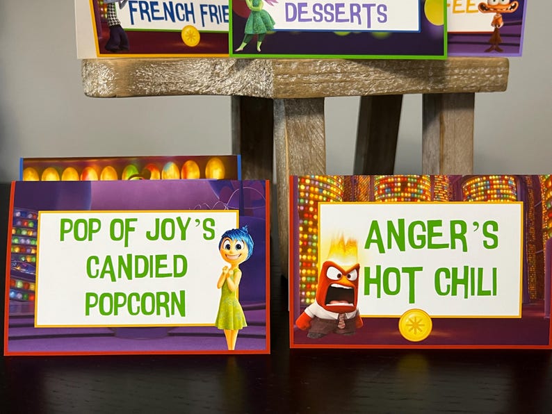 Inside Out / Inside Out 2 Themed - Food Tent Cards - Customizable ...