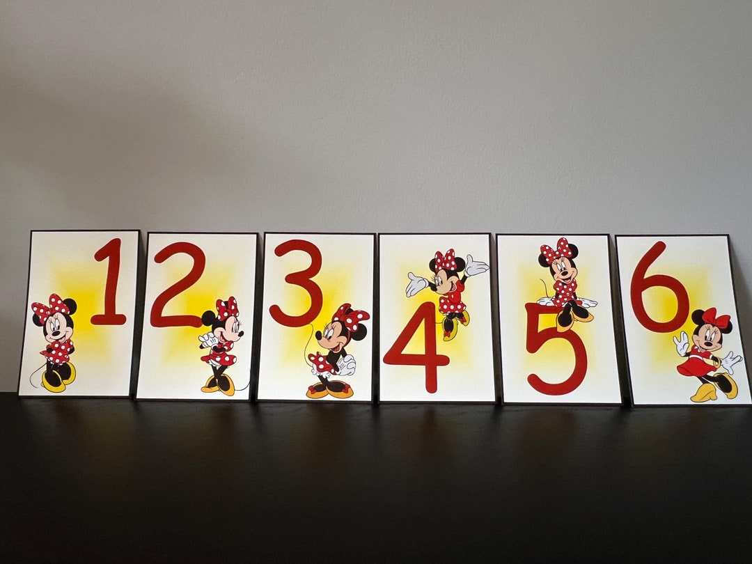 Minnie Mouse Table Number Cards - Table Numbers - (mickey Mouse ...