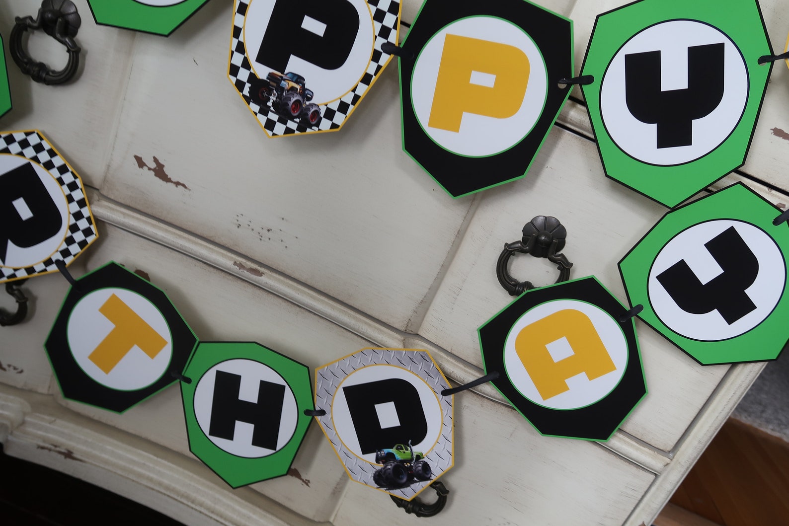 Monster Truck / Monster Jam Theme Happy Birthday Banner - Etsy