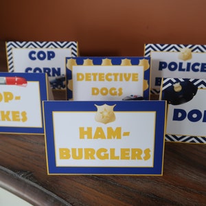 Police Themed Food Tent Cards - Customizable - Sold in Lots of 6 - Etsy