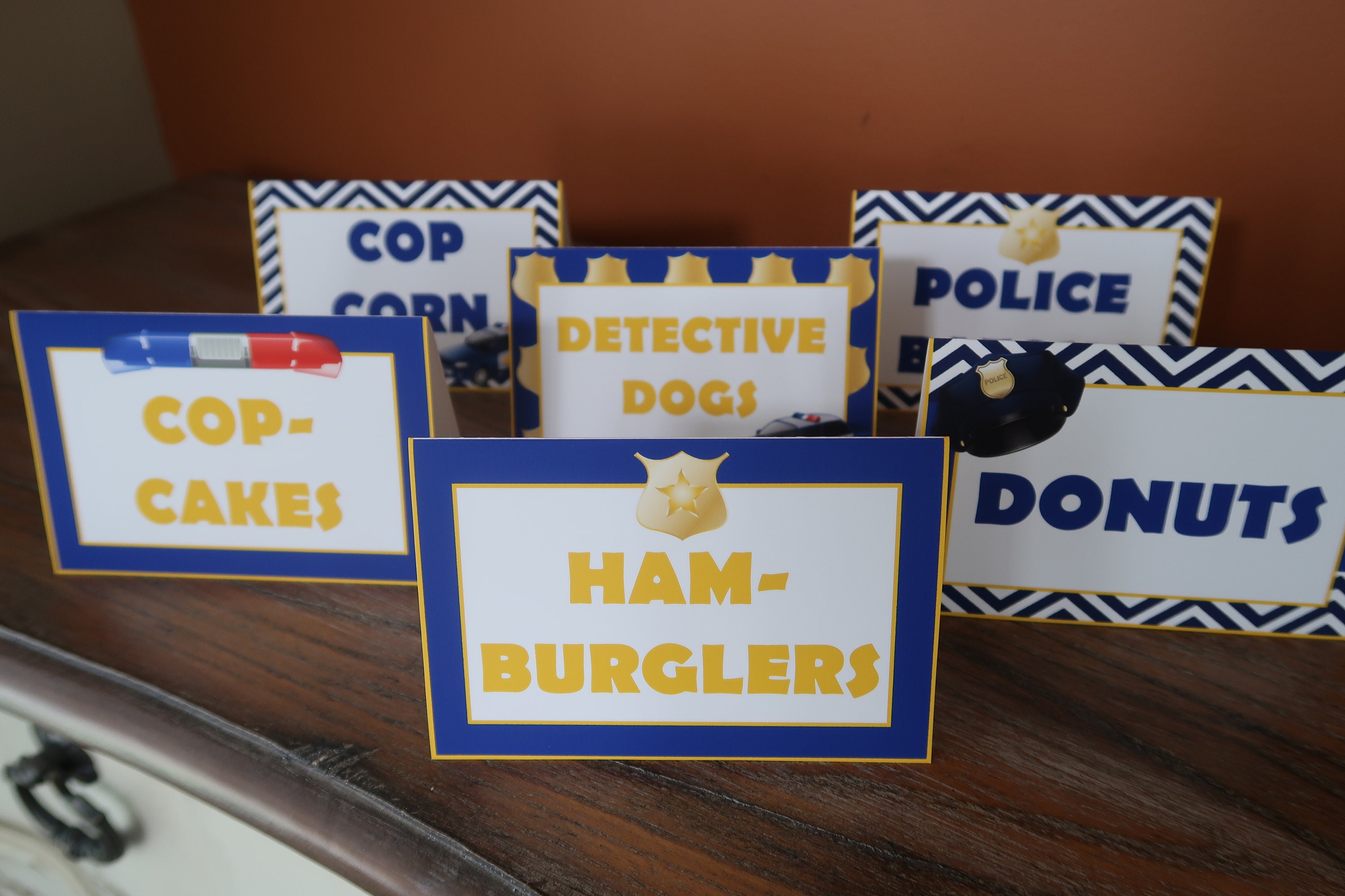 Police Themed Food Tent Cards - Customizable - Sold in Lots of 6 - Etsy