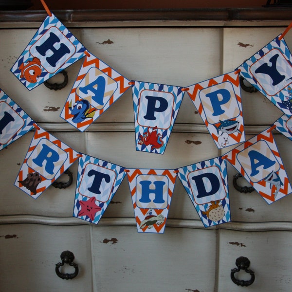 Happy Birthday Finding Nemo Banner - Etsy
