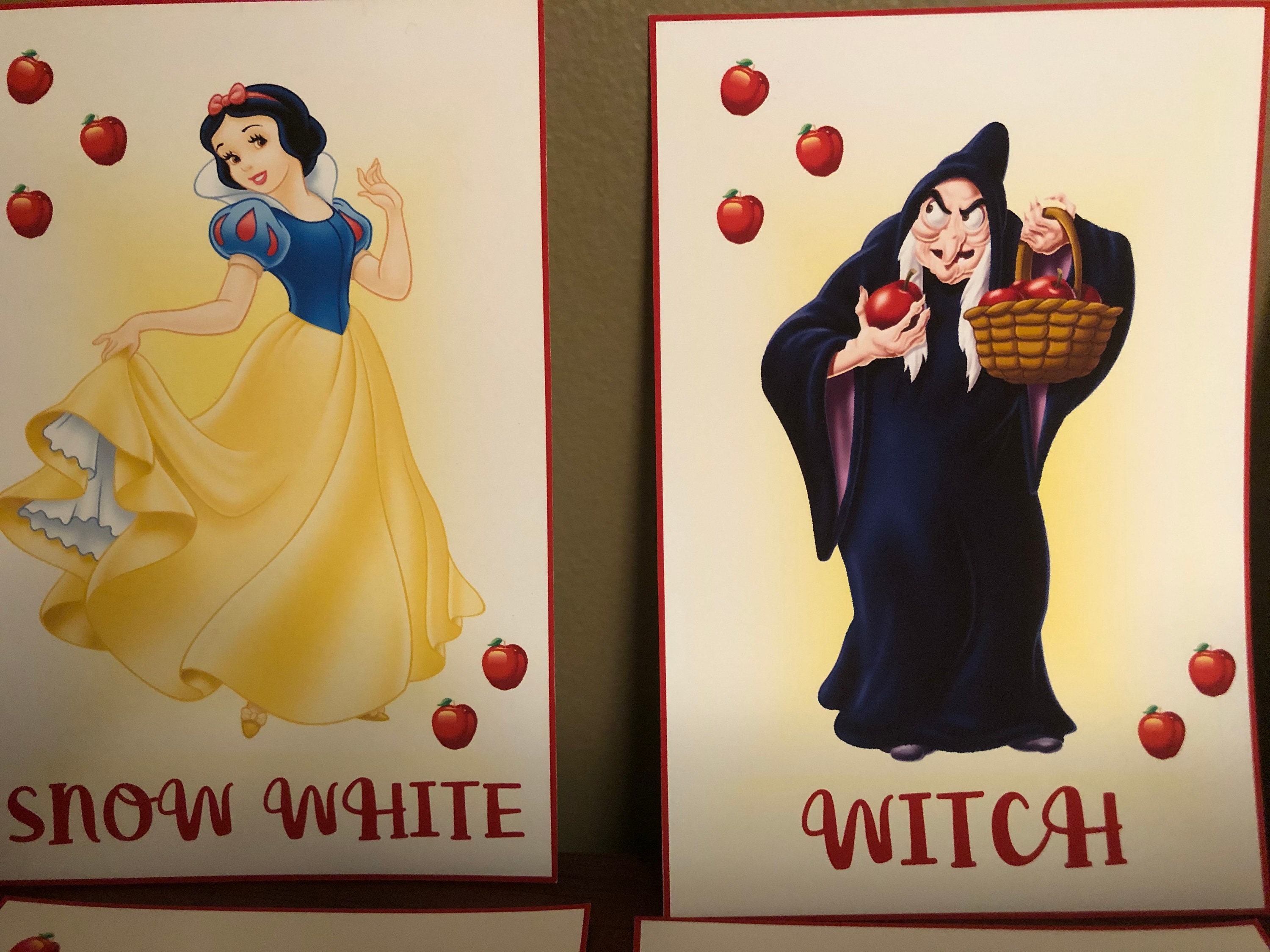 Snow White Table Cards Snow White and the Seven Dwarfs | Etsy
