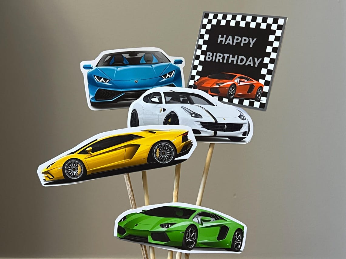 Luxury / Exotic Cars Theme - Centerpiece Skewers - (cars / Racing Cars ...