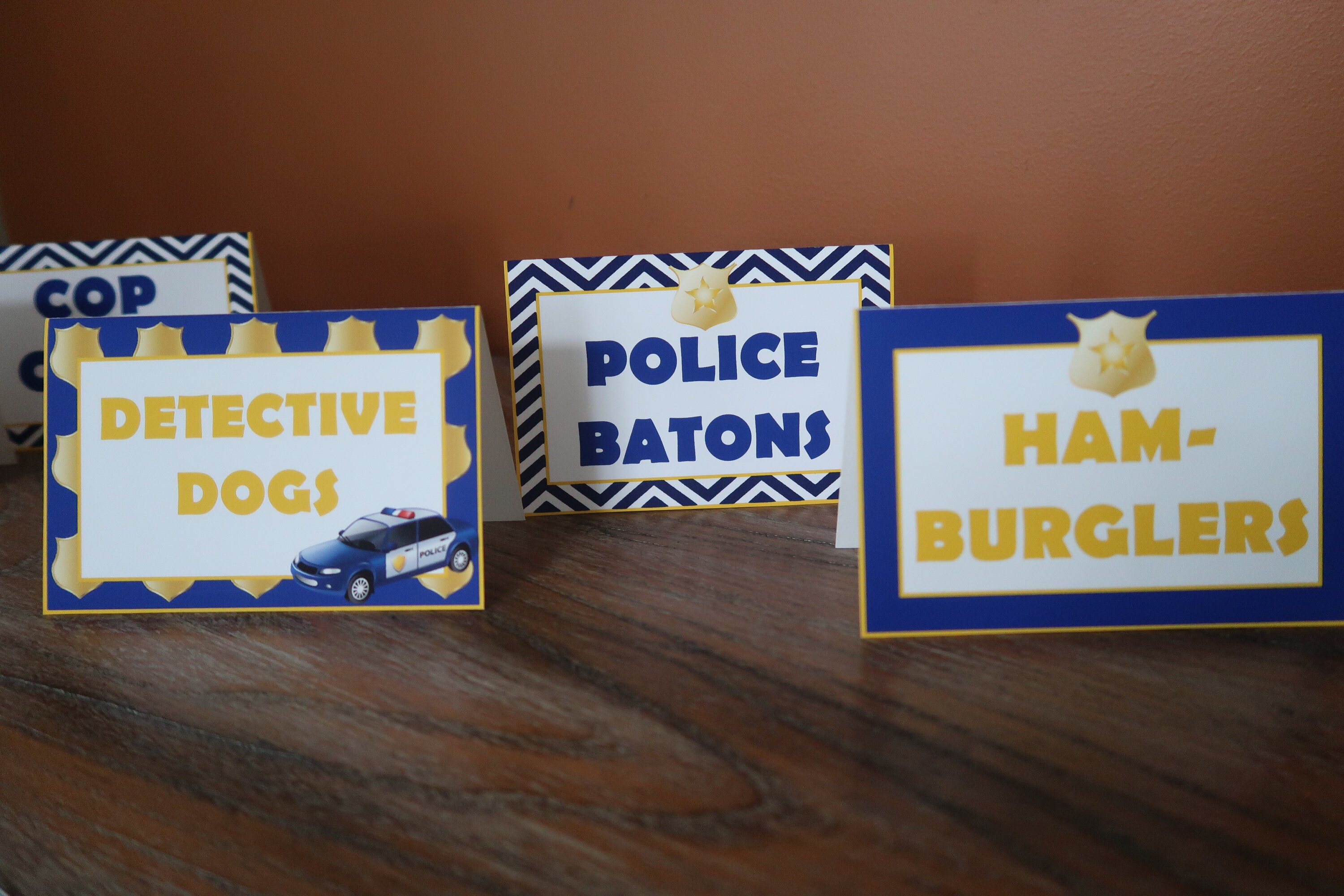 Police Themed Food Tent Cards - Customizable - Sold in Lots of 6 - Etsy
