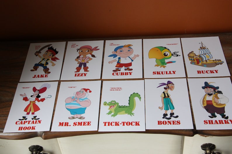 Jake and the Neverland Pirates Table Character Cards jake | Etsy