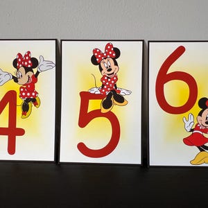 Minnie Mouse Table Number Cards - Table Numbers - (mickey Mouse ...
