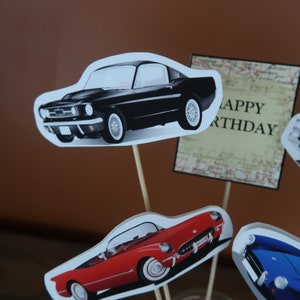 Antique / Vintage Car Theme - Centerpiece Skewers - Mustang, Corvette ...