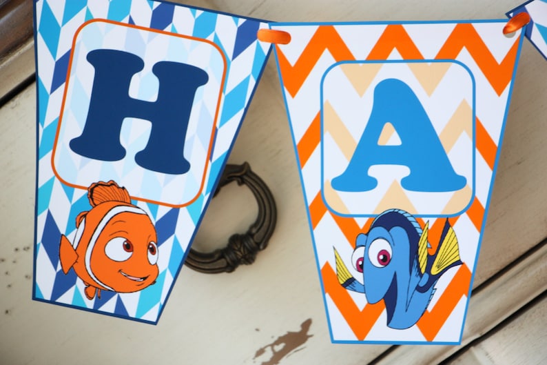 Finding Dory / Nemo Themed Happy Birthday Banner - Etsy
