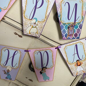Aladdin Themed Happy Birthday Banner Customizable Aladdin, Jasmine ...