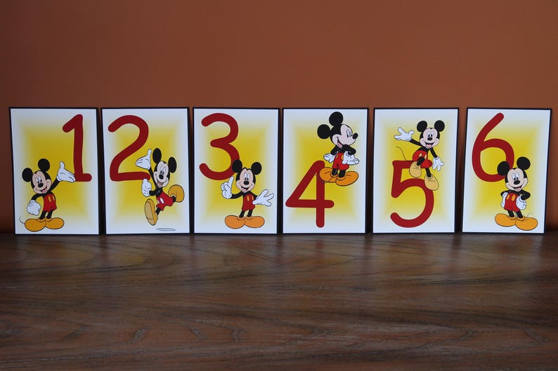 Mickey Mouse Table Number Cards mickey Mouse Clubhouse - Etsy