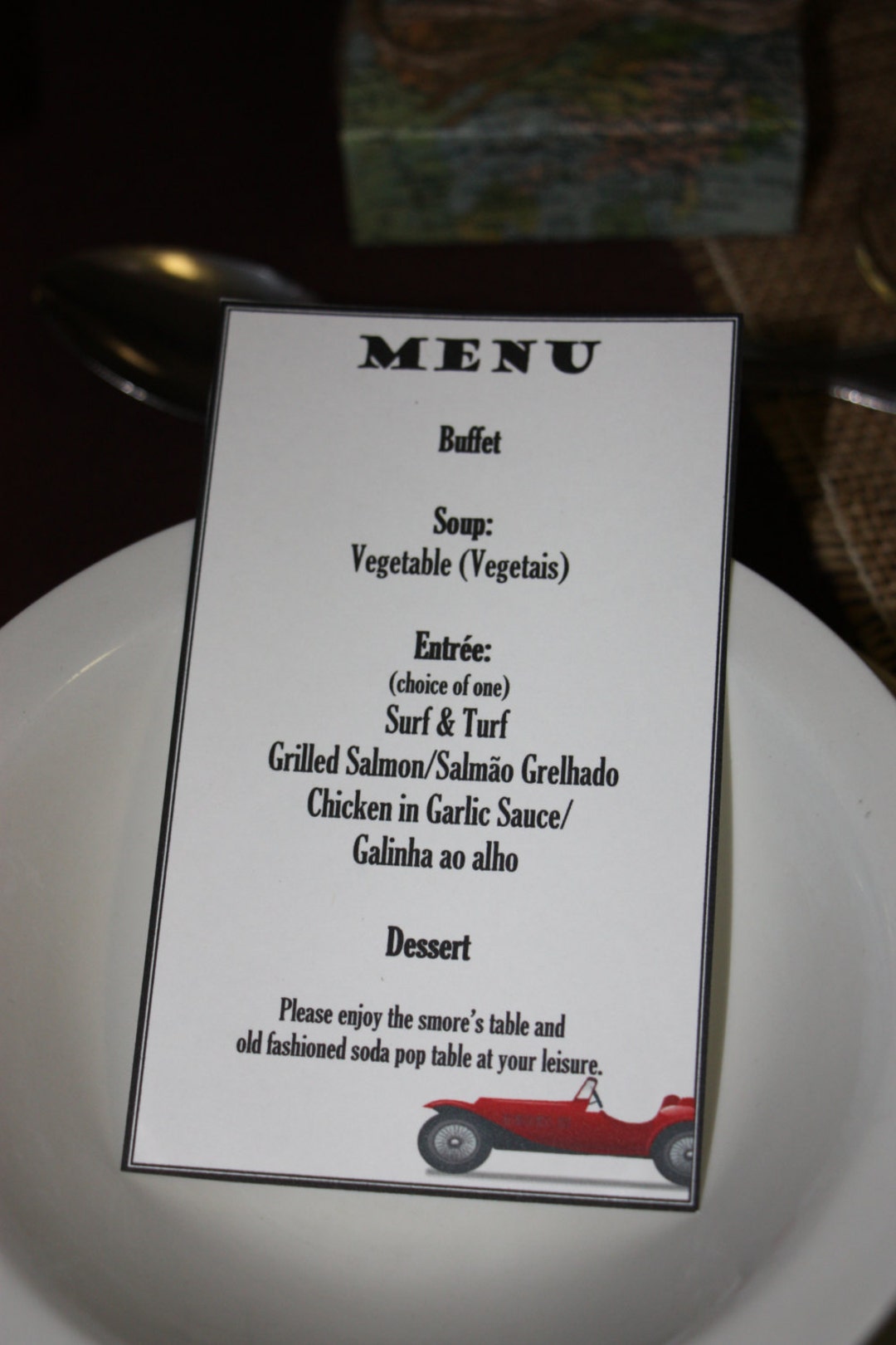 Vintage / Antique Car Theme Menu - **customizable** - Sold in Lots of ...