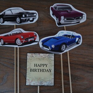 Antique / Vintage Car Theme - Centerpiece Skewers - Mustang, Corvette ...