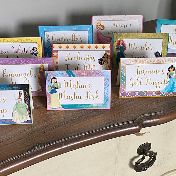 Princess Food Labels - Etsy