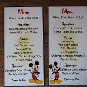 Mickey Mouse Theme Menu - **customizable** - Sold in Lots of 10 ...