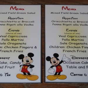 Mickey Mouse Theme Menu - **customizable** - Sold in Lots of 10 ...