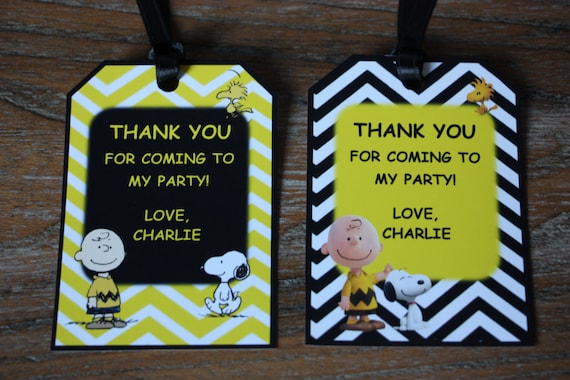 Peanuts Themed Party CUSTOMIZABLE Favor Tags Gift | Etsy
