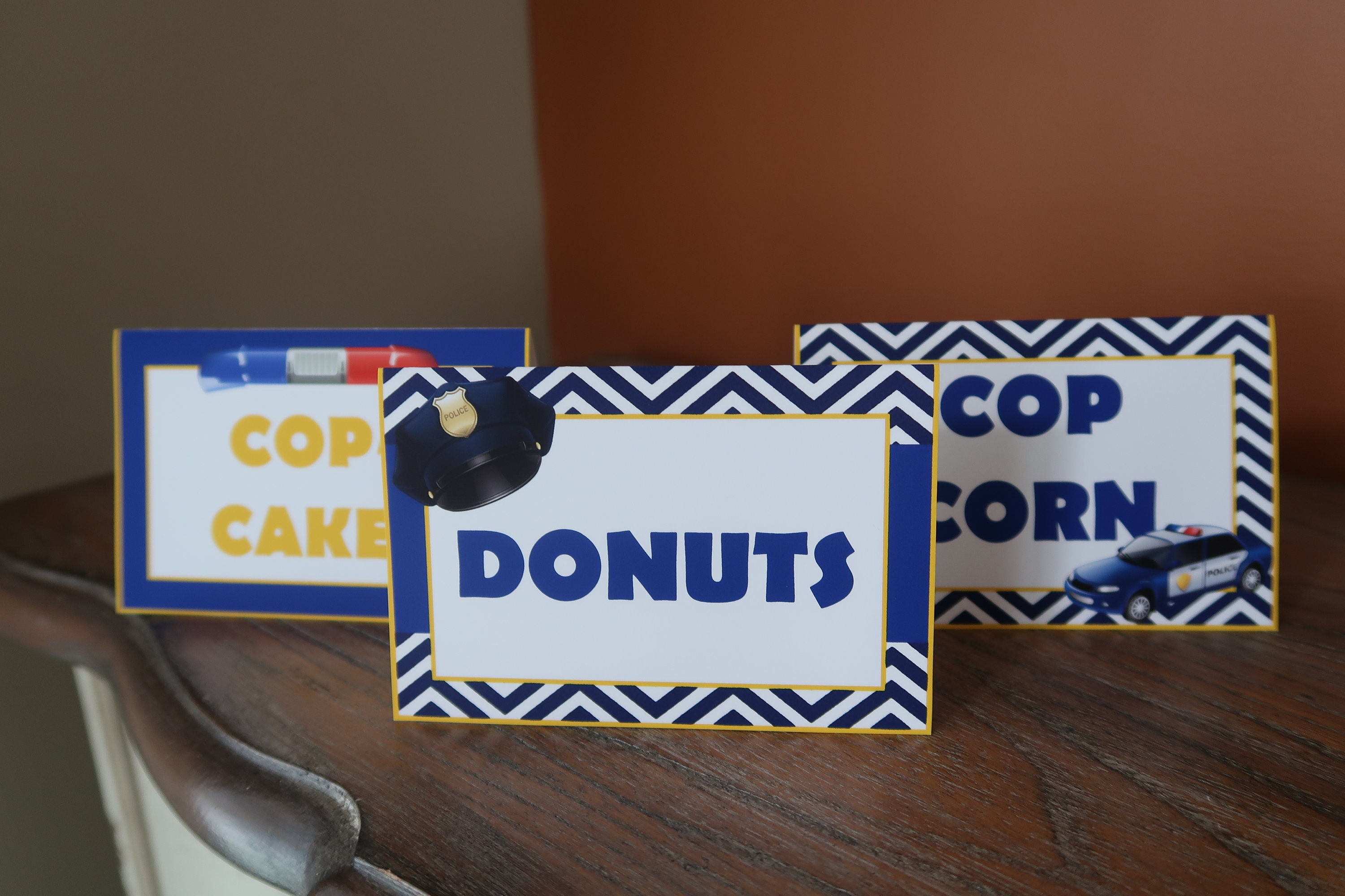 Police Themed Food Tent Cards - Customizable - Sold in Lots of 6 - Etsy