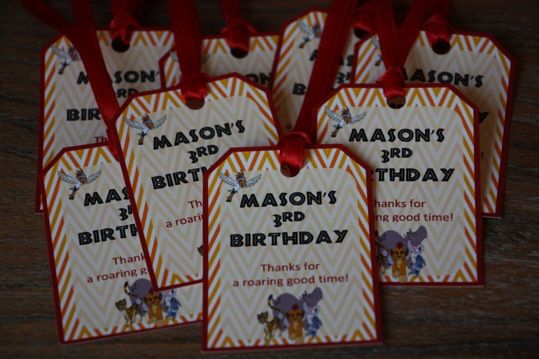 Lion Guard Themed Party *** CUSTOMIZABLE *** Favor Tags - Gift Tags ...
