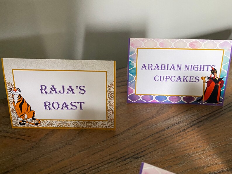 Aladdin Themed Food Tent Cards Customizable Sold in Lots | Etsy