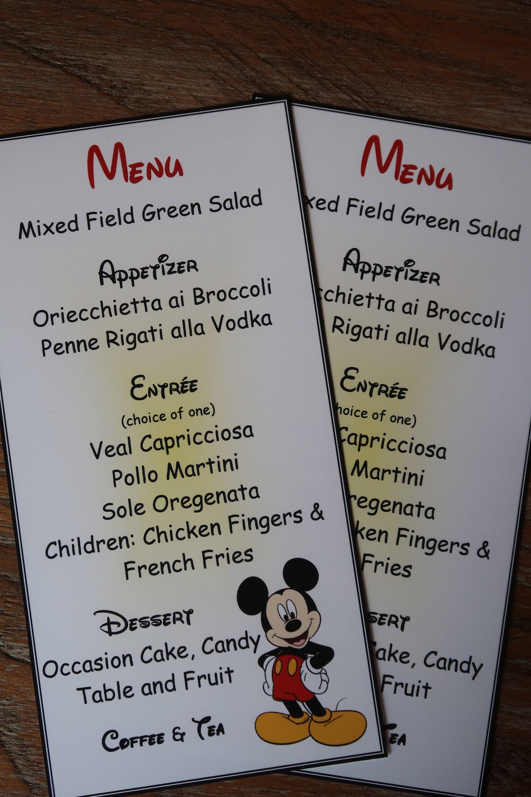 Mickey Mouse Theme Menu - **customizable** - Sold in Lots of 10 ...