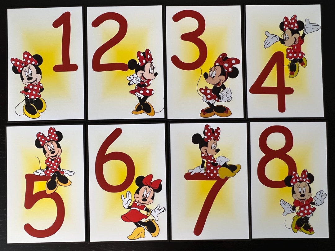 Minnie Mouse Table Number Cards - Table Numbers - (mickey Mouse ...